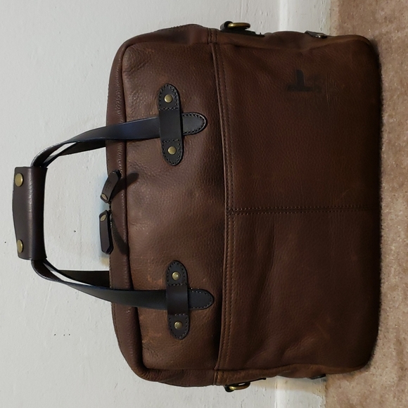 oobe | Bags | Oobe Full Grain Leather Brown Bag Briefcase Messenger ...